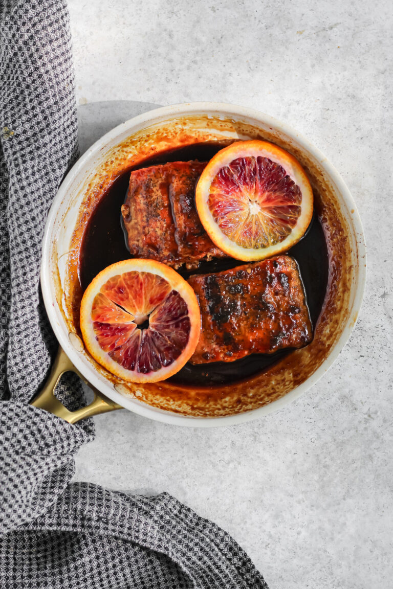 Pan Seared Blood Orange Salmon with Easy Citrus Glaze - Kaleena's Kitchen