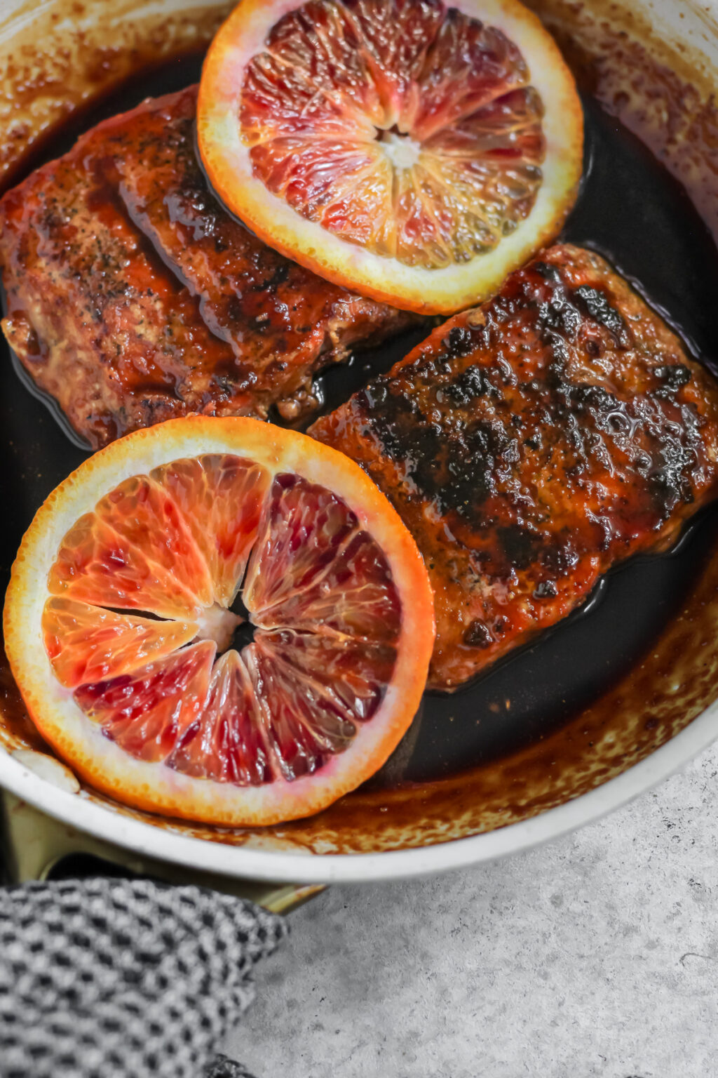 Pan Seared Blood Orange Salmon with Easy Citrus Glaze - Kaleena's Kitchen
