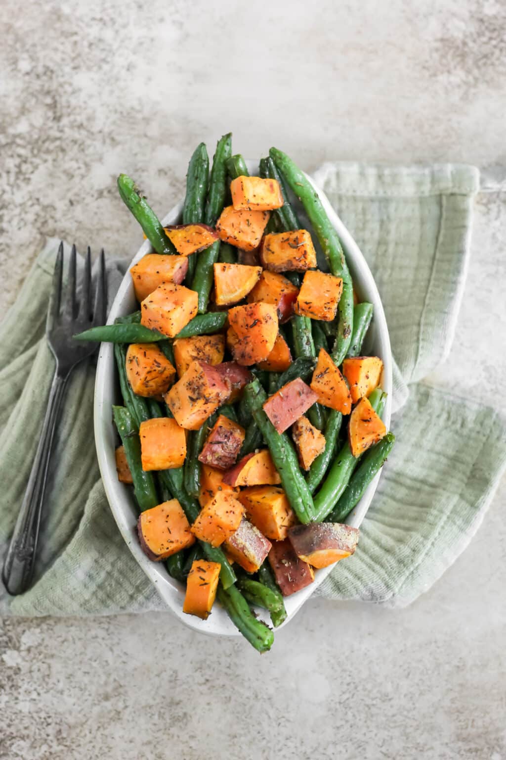 Easy Roasted Sweet Poatoes and Green Beans - Kaleena's Kitchen